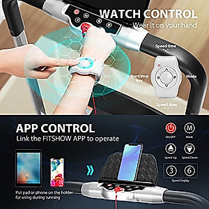 VIVOHOME 2 in 1 Under Desk Electric Folding Treadmill 2.25HP with APP, Watch Remote Control, LED Display and 12 Preset Programs Portable Workout Running Jogging Walking Machine for Home Office