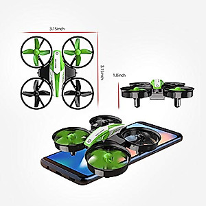 Holy Stone Kid Toys Mini RC Drone for Beginners Adults, Indoor Outdoor Quadcopter Plane for Boys Girls with Auto Hover, 3D Flip, 3 Batteries, Headless Mode, Xmas Toddler Gift, Green
