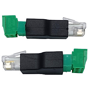 AAOTOKK RJ11 Screw Terminal RJ11 4P 4C Male to 4Pin Female Bolt Screw Type terminals Plug for Telephone,CCTV wiring Coupler (2 Pack)