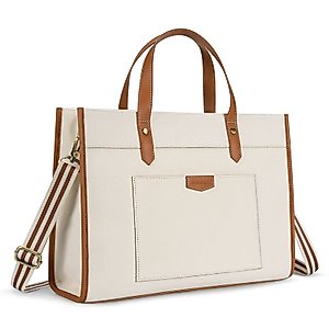Missnine Laptop Tote Bag Canvas Laptop Bag 15.6 inch Work Shoulder Bags Casual Briefcase Handbag for Travel, Office, College