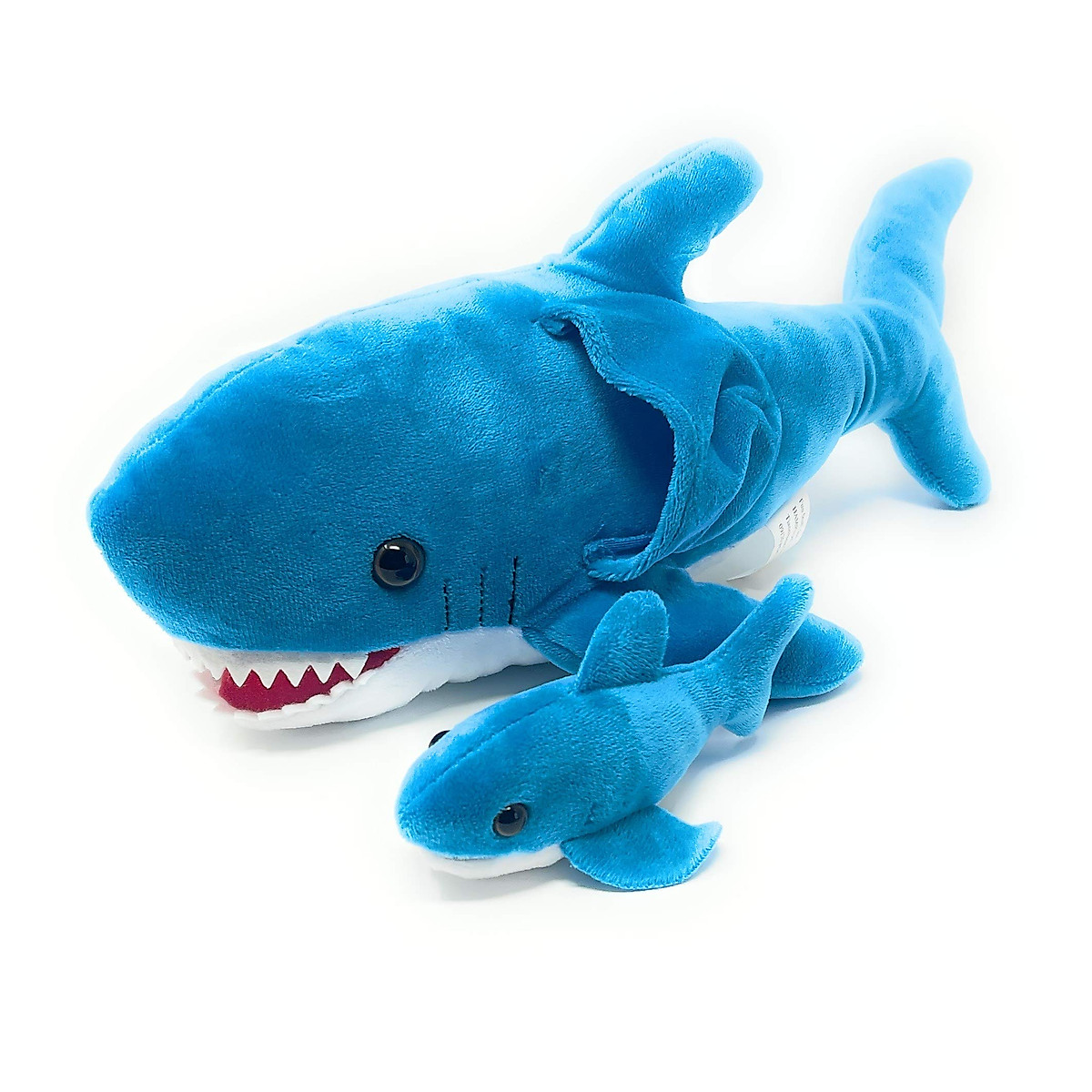 Fun Stuff Shark Plush Stuffed Animals – 18-inch Plush Shark with Baby Shark Plush | Kids Toy Set 2pc Bundle Shark Plush Toy | Shark Plushie