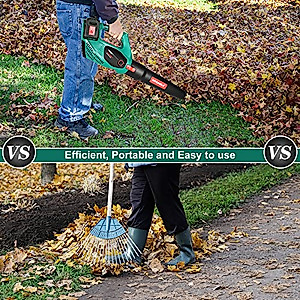 HYCHIKA 40V Cordless Leaf Blower Brushless,453CFM 131MPH Variable Speed 22500RPM,Electric Leaf Blower+2PCS 4.0Ah Li-ion Batteries & Charger,Handheld Sweeper for Blowing Leaves,Dust,Debris,Snow Blower