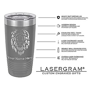 LaserGram 20oz Vacuum Insulated Tumbler Mug, Flag of Ukraine, Personalized Engraving Included (Gray)
