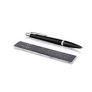 Parker Urban Ballpoint Pen, Muted Black with Chrome Trim with Medium Point Blue Ink Refill (1975425)