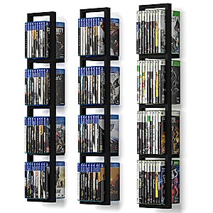 You Have Space Black Floating Shelves for Wall, 34 Inch Video Games CD DVD Storage Shelves, Cube Storage Organizer Shelf Set of 3