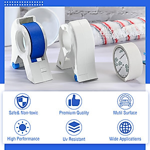 Hohean 1 Pack Masking Paint Tape Applicator Each 1.4 Inch Painters Tape, Portable Masking Set Sharp Tape Cutter for Painting, Trim, Windows, and Door Frames (White)