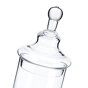 Glass Apothecary Jars, Clear Candy Bowl Dishes Holder Elegant Storage Buffet Display, Decorative Wedding Candy Organizer Canisters (Height: 14" Body: 4")