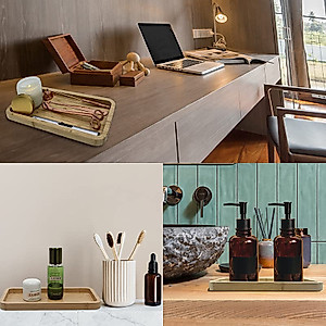 Bamboo Vanity Tray, Bathroom Tray for Counter, Bamboo Tray for Bathroom, Toilet Tank Tray, Perfume Tray 11.8L x 5.9W x 0.8H inch