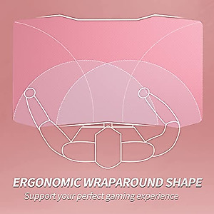 CubiCubi Simple Gaming Desk Z Shaped 40 inch Gamer Workstation, Home Computer Carbon Fiber Surface Gaming Desk PC Table with Headphone Hook, Pink
