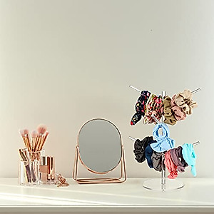 Acrylic Scrunchie Holder Organizer Stand Angled Branches Scrunchie Holder Stand Accessories Jewelry Hair Tie Organizer Storage Holder Bracelet Earrings Holder Y2k Room Decor for Girls Teen (Clear)