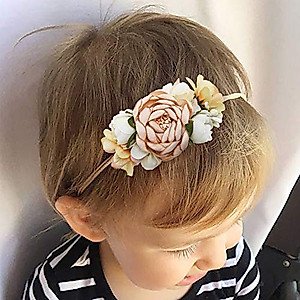 mligril Baby Girl Floral Headbands Set - 3pcs Flower Crown Newborn Toddler Hair Accessories