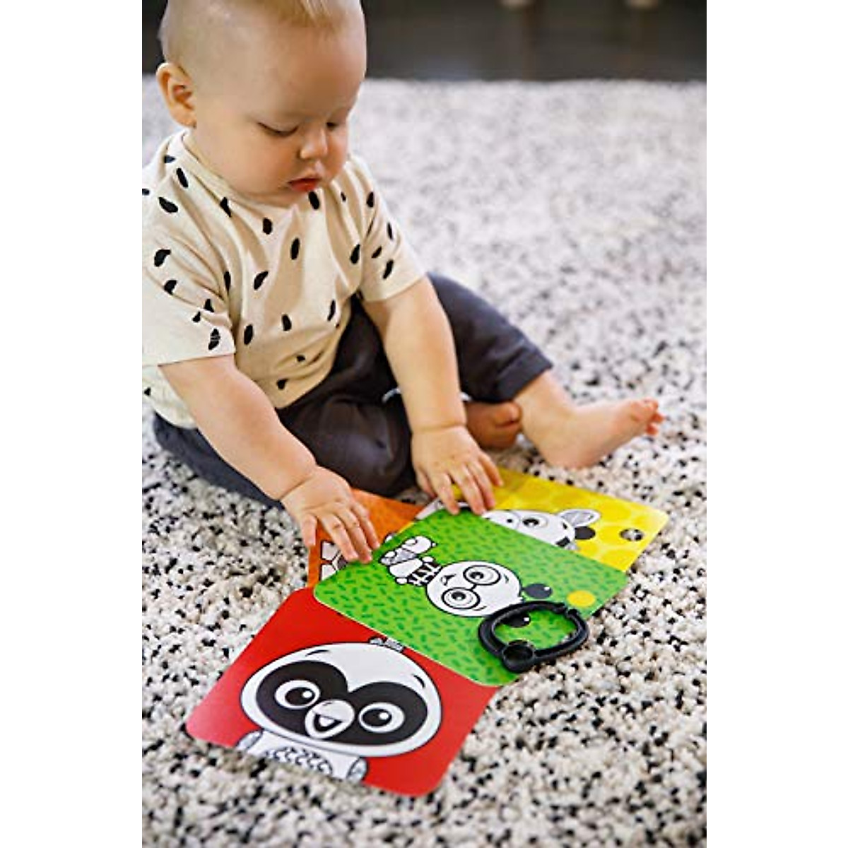 Baby Einstein Flip For Art High Contrast Floor Activity Mirror with Take Along Cards, Tummy Time Play, Newborn+