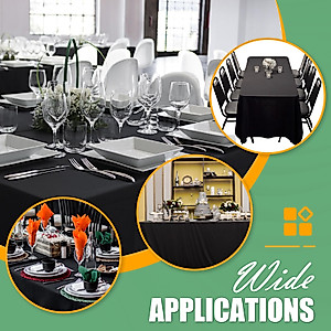 54 in X 300 FT Black Plastic Table Cover Roll with Slide Cutter，Cuts Up to 36 Rectangle 8 Feet Disposable Plastic Table Cloths，Disposable Table Cover Roll for Dinning，Parties，BBQ，Wedding，Outdoor