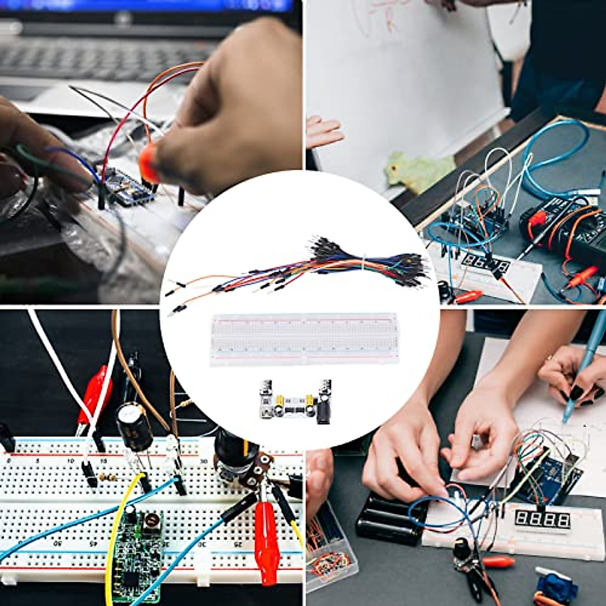 Breadboard Kit 12V, 830 Tie Points Breadboard Kit Multipurpose Female USB Socket with Power Supply for Programming DIY Projects