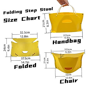 Portable Folding Step Stool-Lightweight Chair is Sturdy Enough to Support Adults and Safe Enough for Kids. Easy to Store and Use. for Kitchen, Bathroom, Bedroom,Beach,Kids or Adults. (Green Chair)