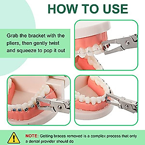Anterior Bracket Removing Plier Braces Removal Tool kit Bracket Remover for Stainless Steel Brace Removal Tooth Bracket Gripper Plier Pulling Kit Tool