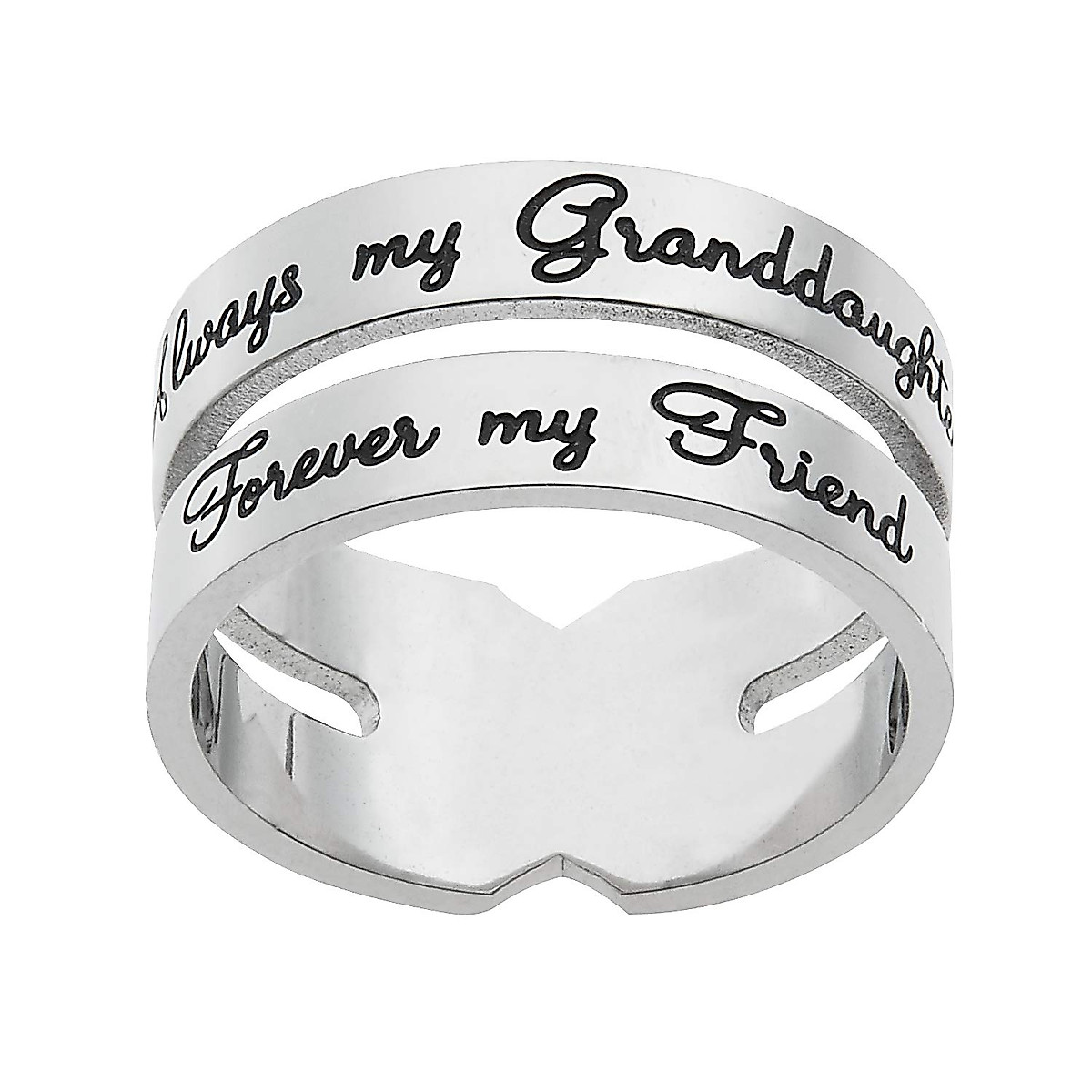 Always My Granddaughter Forever My Friend Granddaughter's Ring - Stackable Ring Granddaughter's Jewelry & Gifts Size 7
