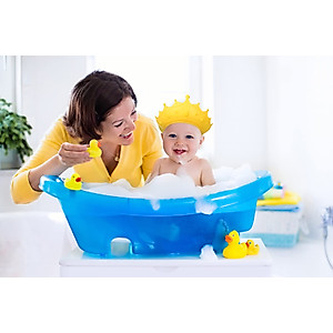 Baby Shower Cap Crown, Hair Washing Hat for Toddlers, Shower Face Shields, Bath Visor for Toddlers, Make Hair Washing So Much Easier & Less Stressful, Yellow