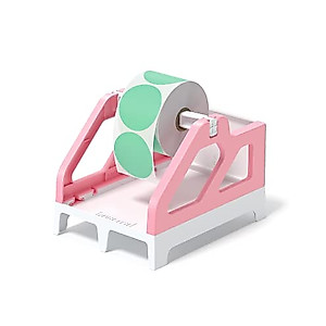 MUNBYN Pink Label Holder for Rolls and Fan-Fold Labels, Shipping Label Roll Holder for Desktop Label Printer Shipping Supplies Industrial Labels…