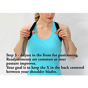 BLUE POSTURE BRACE SHOULDER SUPPORT POSTURE CORRECTOR Made in USA - THE 2 IN 1 POSTURIFIC BRACE - Designed by a Chiropractor - Available Sizes (Small)