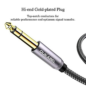 3.5 to 1/4’’ Stereo Audio Cable, DUKABEL 3.5mm TRS Male to 1/4 inch TRS Male Headphone Cord for Speaker, Amp, Guitar, Home Theater Devices and More.(4ft/1.2Meter)