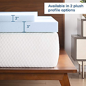 LINENSPA 3 Inch Gel Infused Memory Foam Twin Mattress Topper & 2 Pack Shredded Memory Foam Pillows - Moldable, Fluffable, Customizable - Universally Comfortable - Standard