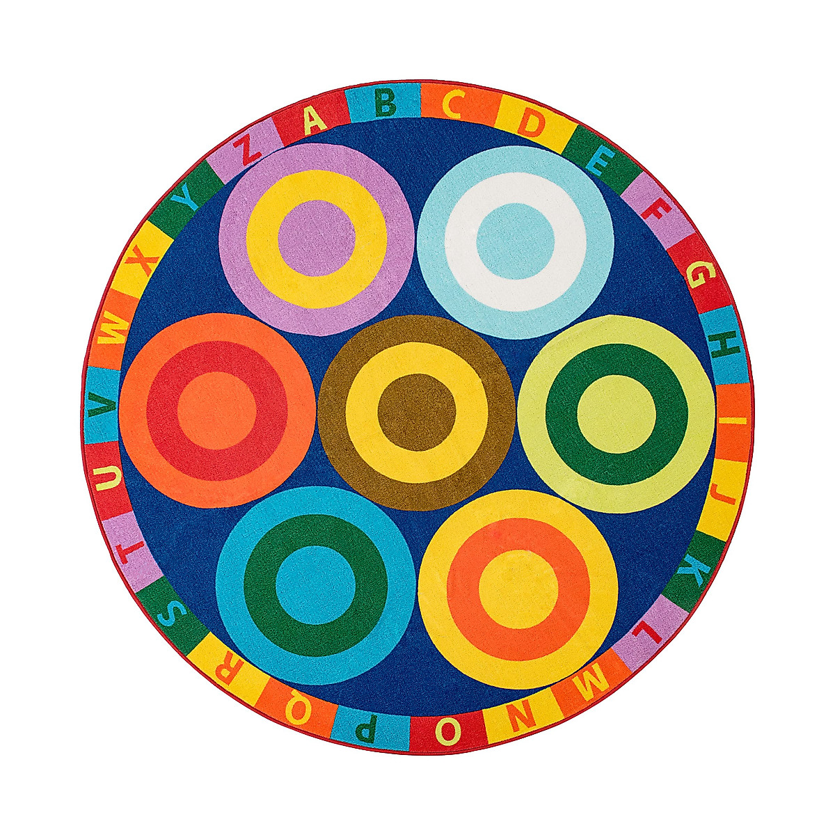 Booooom Jackson Round Classroom Rug Round Kid Classroom Seating Carpet School Rug for Classroom Elementary Circle Time Rug,6'5 x6'5 (7seats)