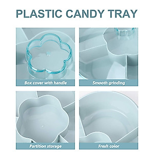 1pc Snack Storage Box Containers with Lids Divided Serving Tray Fruits Serving Container Nut Trays Home Snack Tray Divided Fruit Candy Flowers (polystyrene) To Rotate Food Box