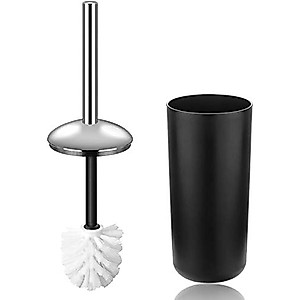 6 Pcs Plastic Bathroom Accessory Set Luxury Bath Accessories Bath Set Lotion Bottles, Toothbrush Holder, Tooth Mug, Soap Dish, Toilet Brush, Trash Can, Rubbish Bin (Black)