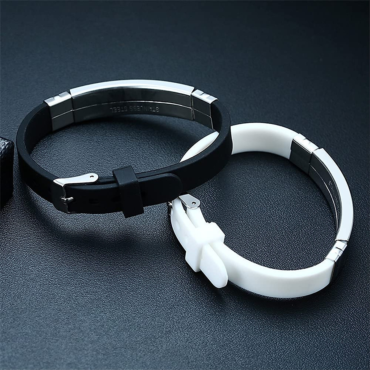 ZKXXJ WWJD Bracelet Set for Men Women,2Pcs Stainless Steel Adjusted Silicone What Would Jesus Do He Would Love First Bracelets Inspirational Religious Reminder Jewerly for Him Her