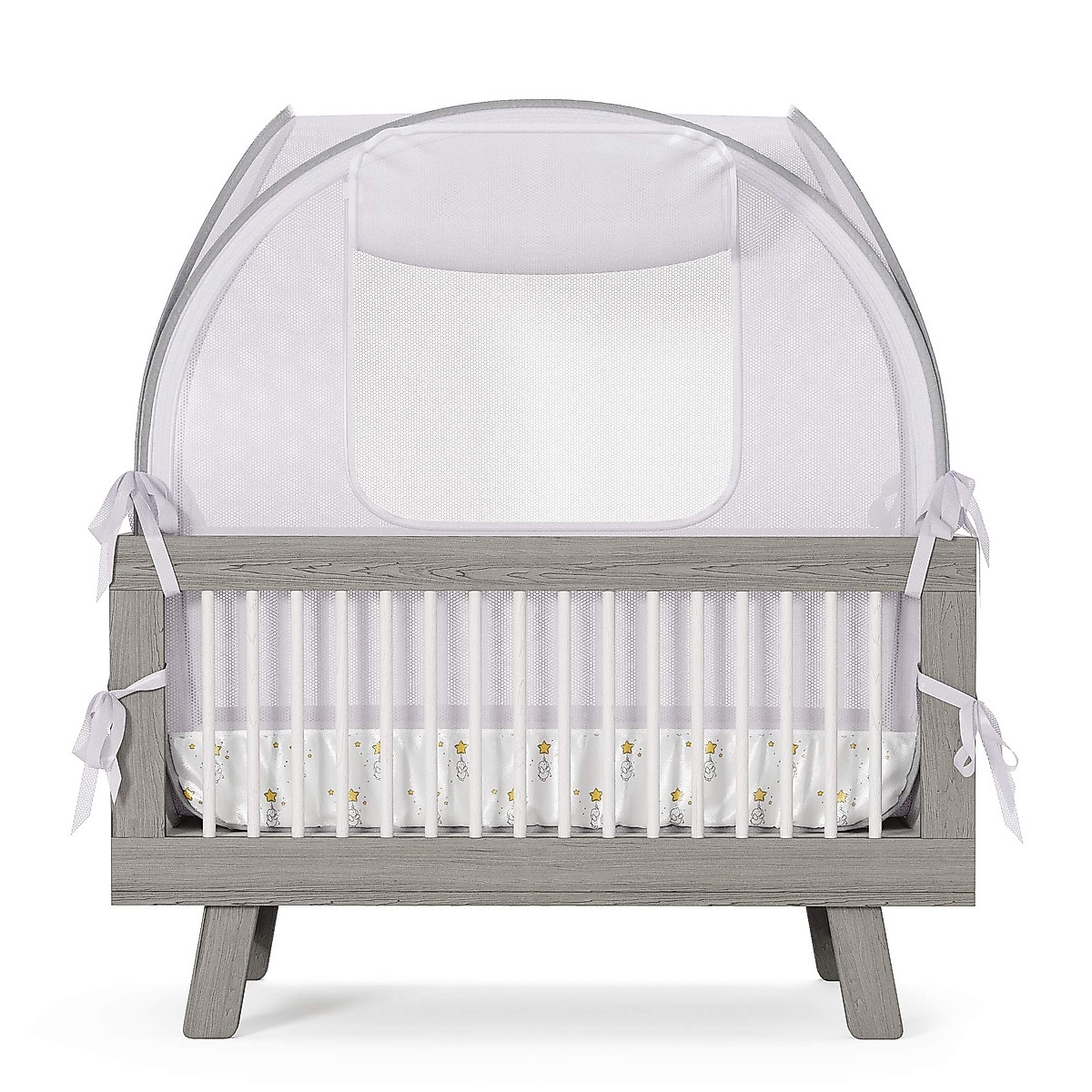 Nahbou Baby Crib Tent - Crib Canopy: Net Cover Crib Tent to Keep Baby from Climbing Out and Safety Crib Tent to Keep Cats Out. Popup Crib Net and Crib Cover Protects Against Mosquito Bites & Toddlers