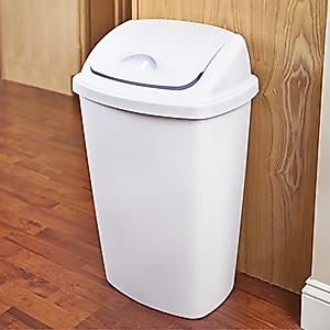 Sterilite 10888004 13.2 Gallon/50 Liter SwingTop Wastebasket, White, 4-Pack