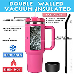 40 oz Tumbler with Handle and Straw Lid,Stainless Steel Travel Mug Water Bottle Cup,Reusable Insulated Vacuum splashproof Cup,for Car,Home,Office,Gifts