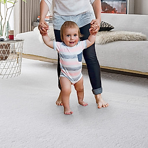 LIVEBOX Princess Pink Rug 3x5 Feet,Fluffy Rug for Girls Bedroom, Cute Furry Rug for Baby Kids Nursery Room, Non Shedding and Non Slip Washable Rug Shaggy Carpet for Living Room Teen Dorm