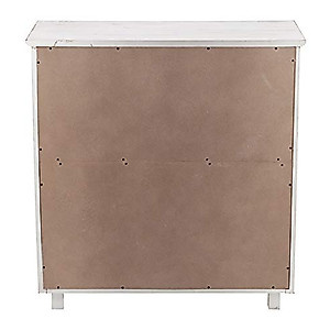 Parisloft Rustic Farmhouse Wood Accent Buffet Sideboard Storage Server Cabinet with 2 Doors,Entryway Kitchen Dining Console Living Room Stand, 32" H, White