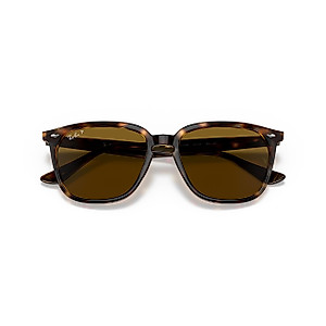 Ray-Ban RB4362 Square Sunglasses, Havana/Polarized Brown, 55 mm