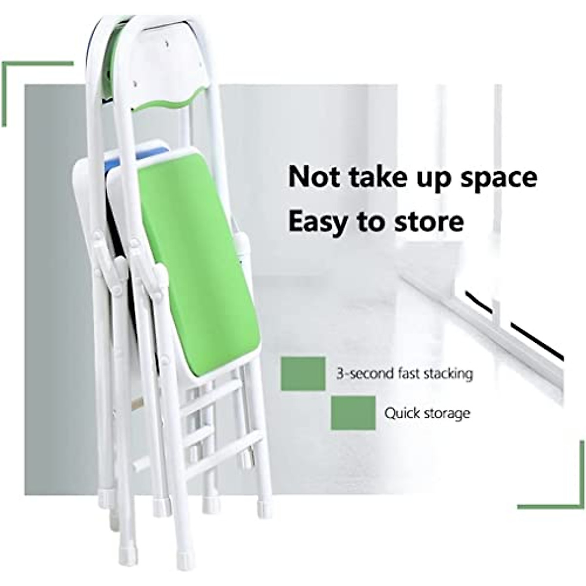 Chairs Chair Sturdy Folding Chair, Camping Chair, Padded Backrest, No Armrests, Household Dining Chairs Sturdy Legs Event Chair (Color : Orange, Size : 20.9in)