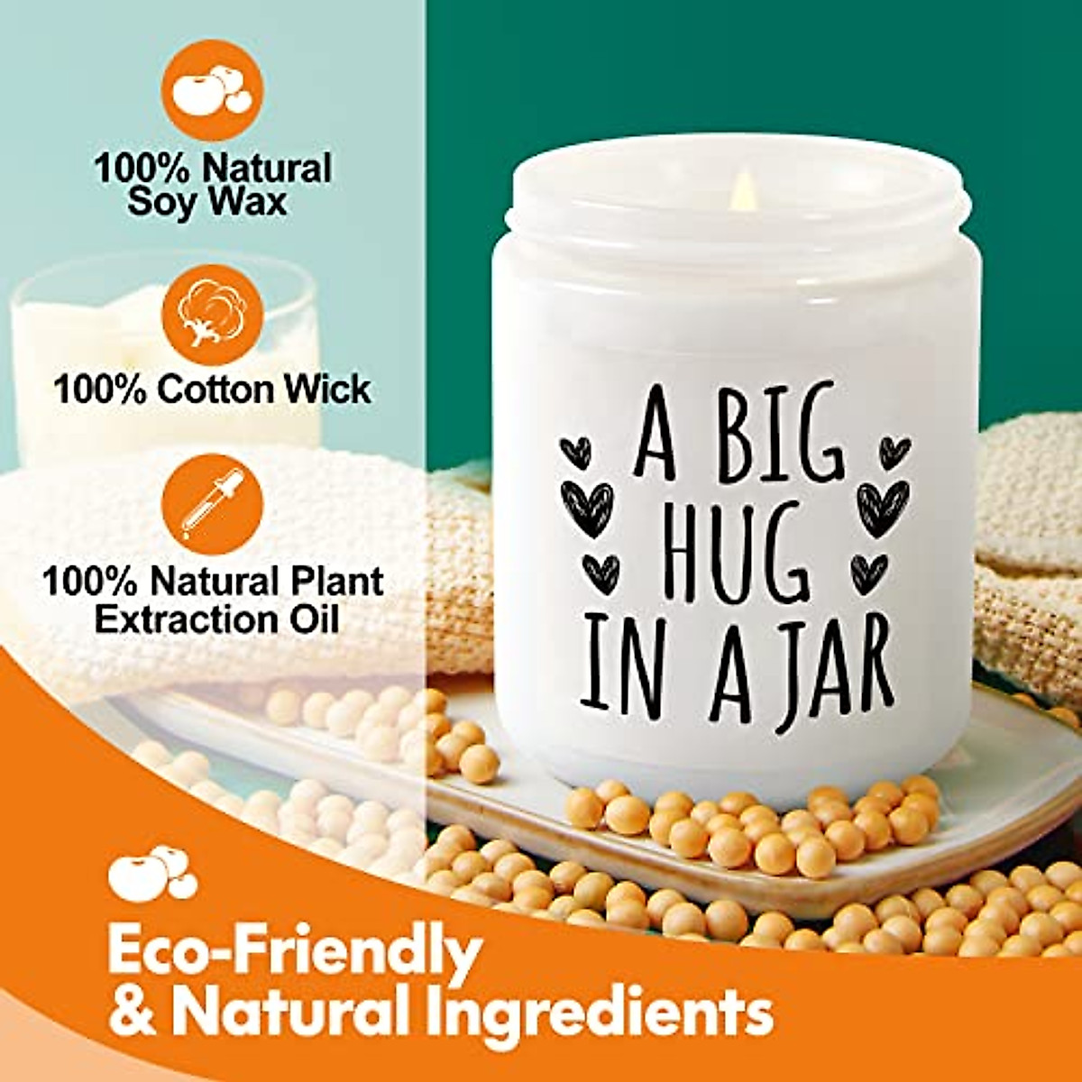 Gifts for Women, Thinking of You Gifts, Mothers Day Gifts,Birthday Gifts, Feel Better,Cheer Up,Get Well Soon Gifts for Women Men Friends Mom Wife Him Coworker, Lavender Candles(White)