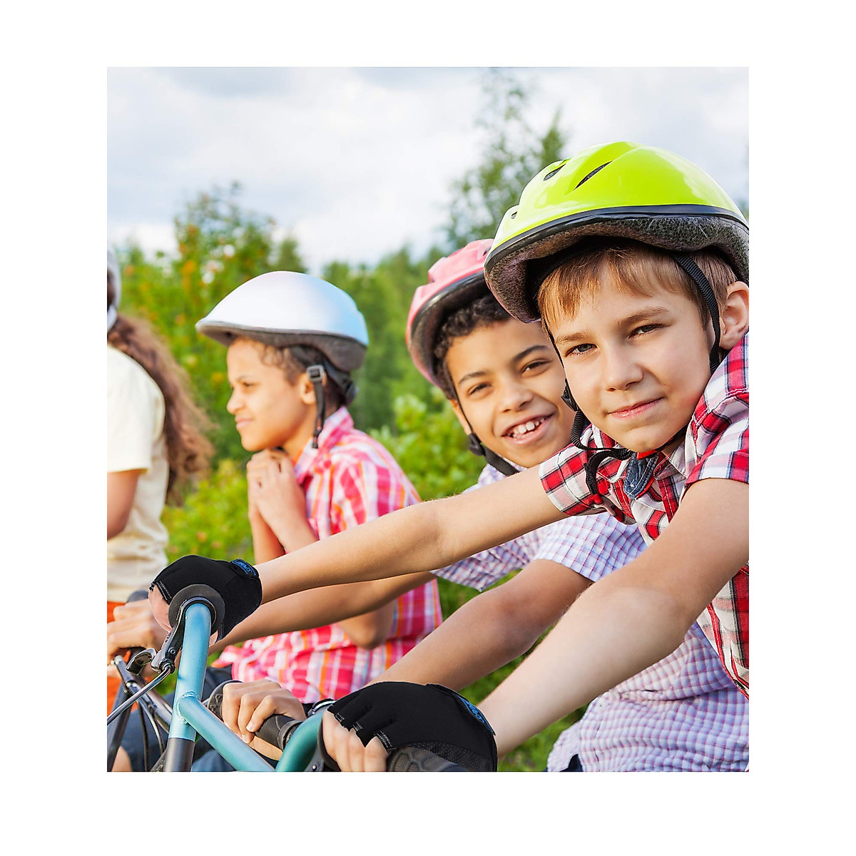 3 Pairs Kids Half Finger Gloves Sport Gloves Non-Slip Gel Gloves for Children Cycling Riding Biking (Cool, 3-5 Years)