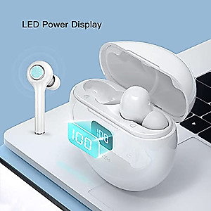 JOYHOOSH Wireless Earbuds, Bluetooth Earbuds with Anti Lost Strap Noise Cancelling, Bluetooth Headphones in Ear for iPhone Super Bass,Wireless Sports Earphones 20H with Charging Case