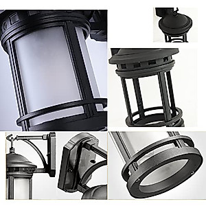 HSPHFX Wall Lantern Coach Lamp Industrial Steampunk Cage Fixture Outdoor Home Wall Sconce Mount with Clear Glass Shade - Dusk to Dawn Exterior Sensor - for Pasture Restaurant Garden Factory
