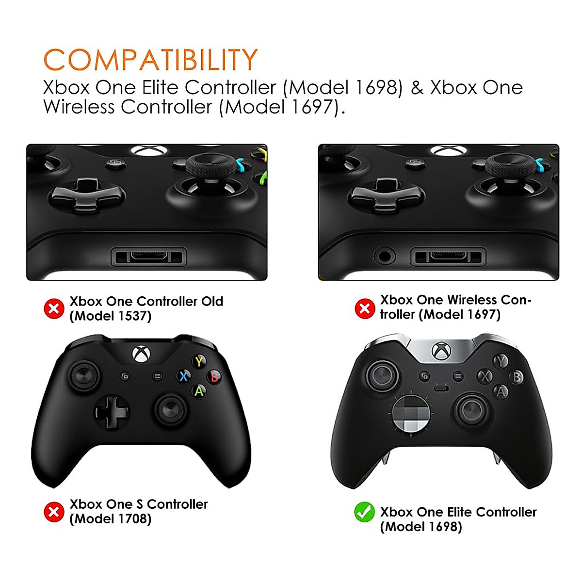TOMSIN® LB RB Replacement Bumper Buttons for Xbox One Elite Controller (2 Pcs) (Silver)