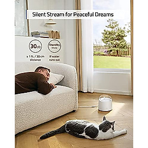 eufy Pet Water Fountain, Cat Water Fountain with Advanced Self-Cleaning System, 5W Powerful and Quiet Pump, Neck-Protection Design, 1.5 L Water Container, Automatic Drinking Fountain for Cat and Dog