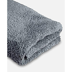Adam's Borderless Grey Edgeless Microfiber Towel - Premium Quality 480gsm, 16 x 16 inches Plush Microfiber - Delicate Touch for The Most Delicate Surfaces