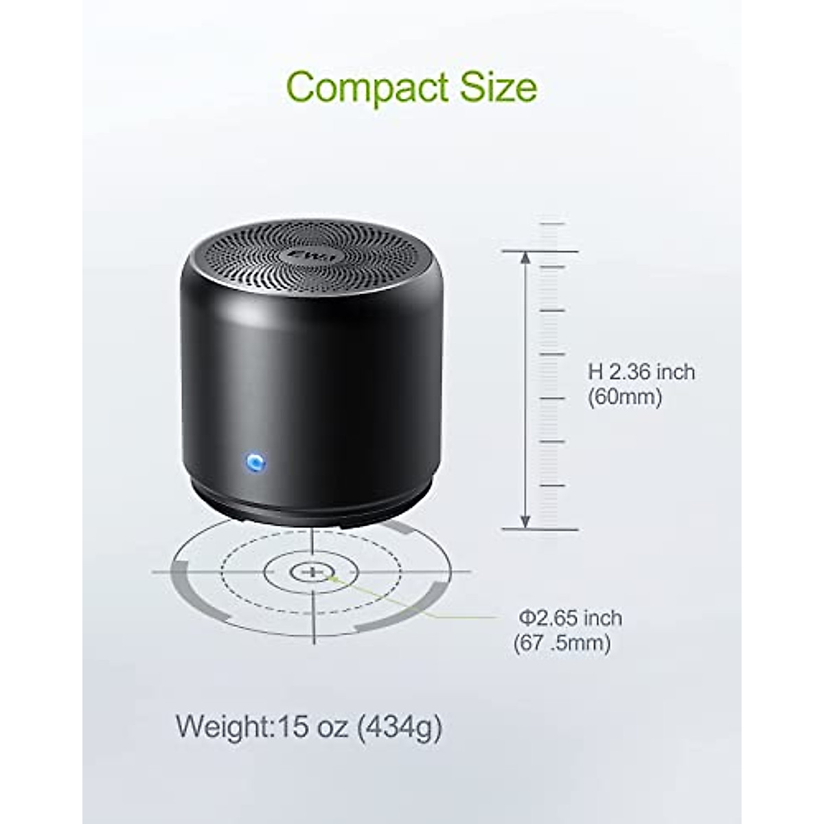 EWA A106Max Loud Bluetooth Speakers Extra Deep Bass, 8W HD Sound Louder Volume Wireless Speaker, Bluetooth 5.0 Wireless for Home, Party, Outdoor, Travel (Black)