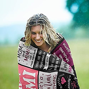 Ruvinzo Mimi Gifts, Mimi Gifts for Grandma, Grandma Birthday Gifts, Great Grandma Gifts for Mimi Grandma, Nana Gifts for Grandma, Grandmother Gift Ideas, Mimi Mother’s Day Gigi Gift Blanket 60” x 50”