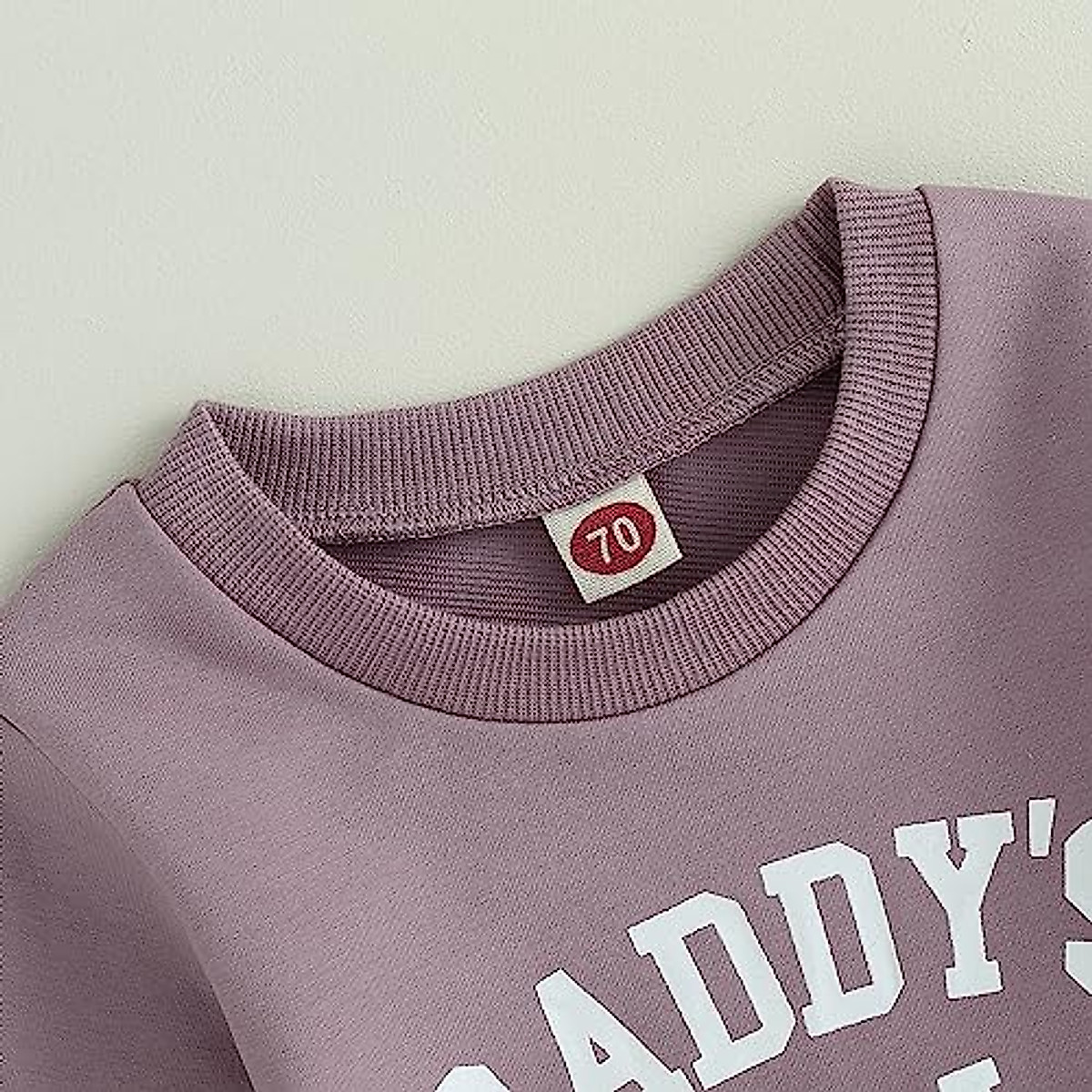 Sduydiosy Toddler Baby Girl Fall Outfit Letter Print Sweatshirt Top Elastic Waist Pant Cute Infant Newborn Winter Clothes Set (Daddys Girl Purple, 12-18 Months)