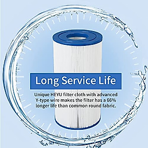 PRB35-IN Spa Filter Replaces Unicel C-4335, Guardian 409-219, Filbur FC-2385, 03FIL1300, 17-2482, 25393, 303557, 817-3501, R173431, 35 sq.ft L x OD: 9 1/4" x 4 15/16" Drop in Hot Tub Filter (2 Pack)