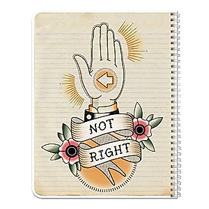 BookFactory NotRight (Left-Handed) Notebook/Lefty Not Right Notebook 120 Pages 8.5" x 11" Wire-O (JOU-120-CCW-A-(NotRightHand))