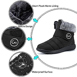 Women Snow Boots Winter Shoes with Fur Lined Warm Slip On Boots for Women Waterproof Booties Comfortable Outdoor Anti Slip Shoes